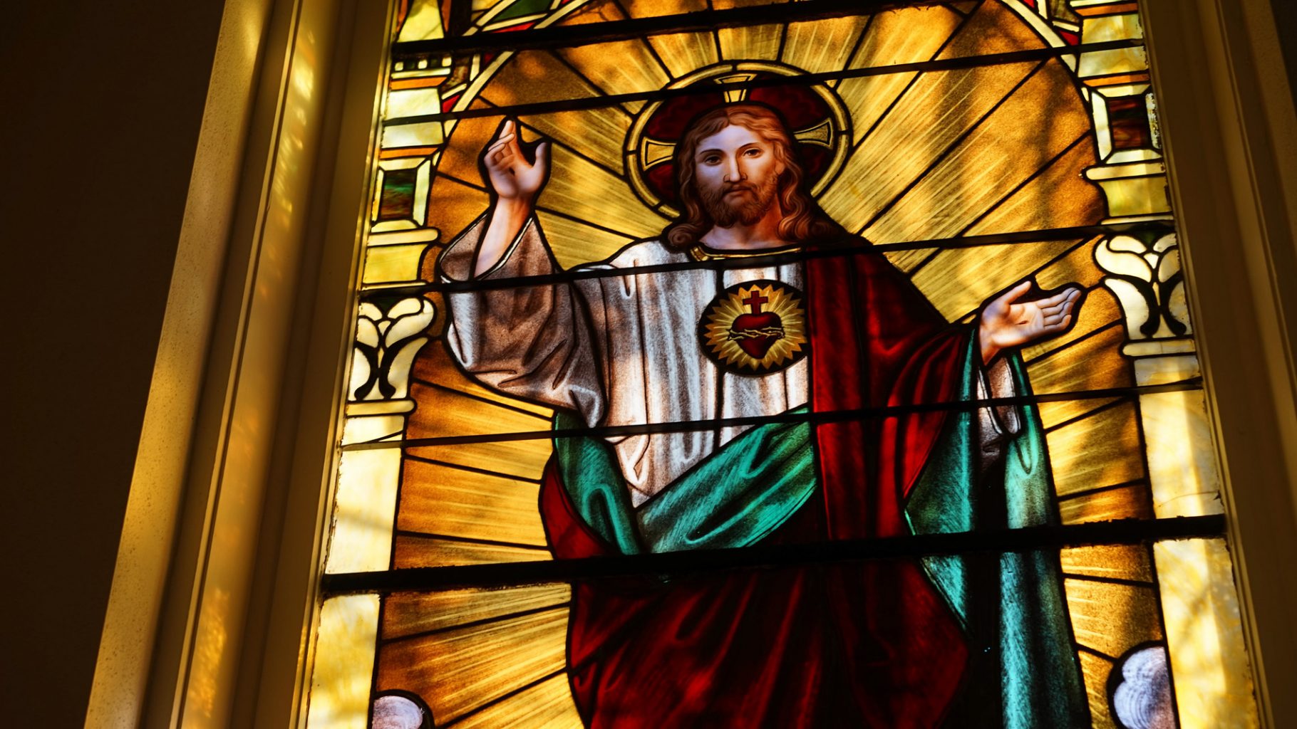 sacred heart stained glass Basilica of the Immaculate Conception ...