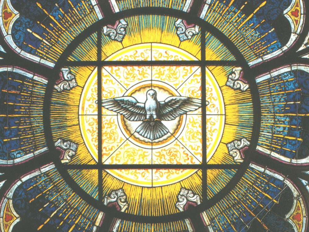 holy spirit stained glass window-blessed-sacrament-shrine - Crossroads ...