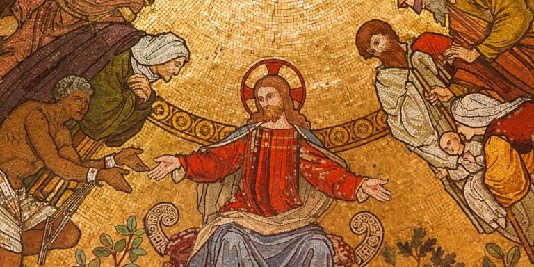 Mosaic of Jesus Christ on ceiling in church in Cambridge Petr ...